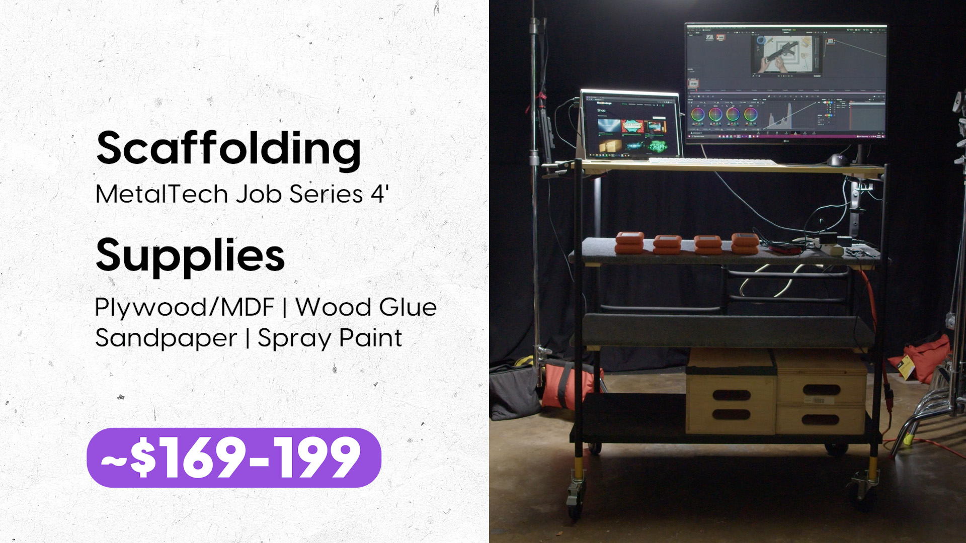 DIY Collapsible Filmmaking Camera Cart and Editing Station for Cheap